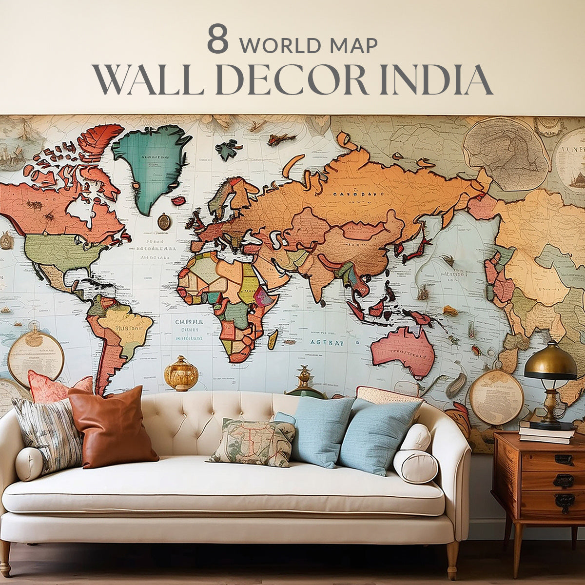 India Map Wall Decor | ThreadVibe Living