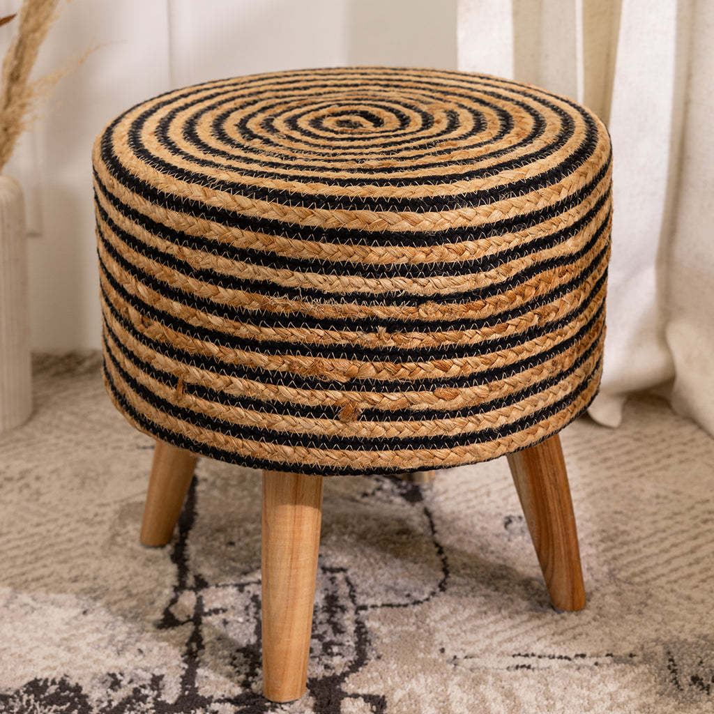 Jute Stool Living Room | Threadvibe Living